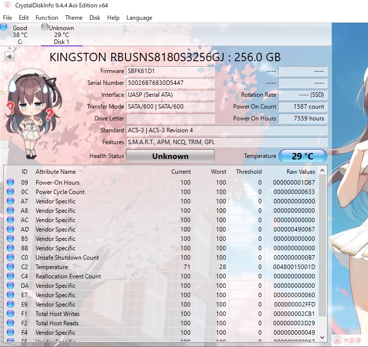 Yahoo!オークション - 送料無料 Kingston M.2 SATA SSD256GB / 7559時...