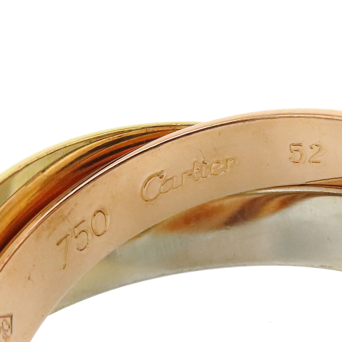 Yahoo!オークション - カルティエ トリニティ リング MM #52 750 (K18Y...