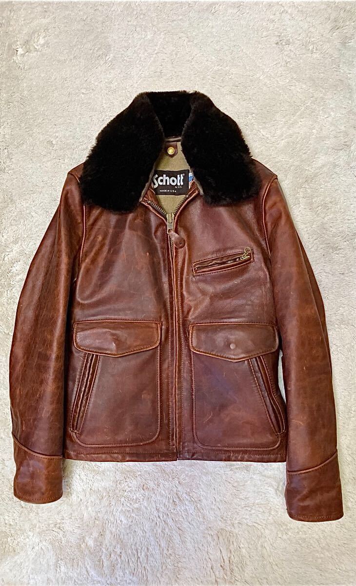 Yahoo!オークション - Schott ショット レザー ライダース シングル ...