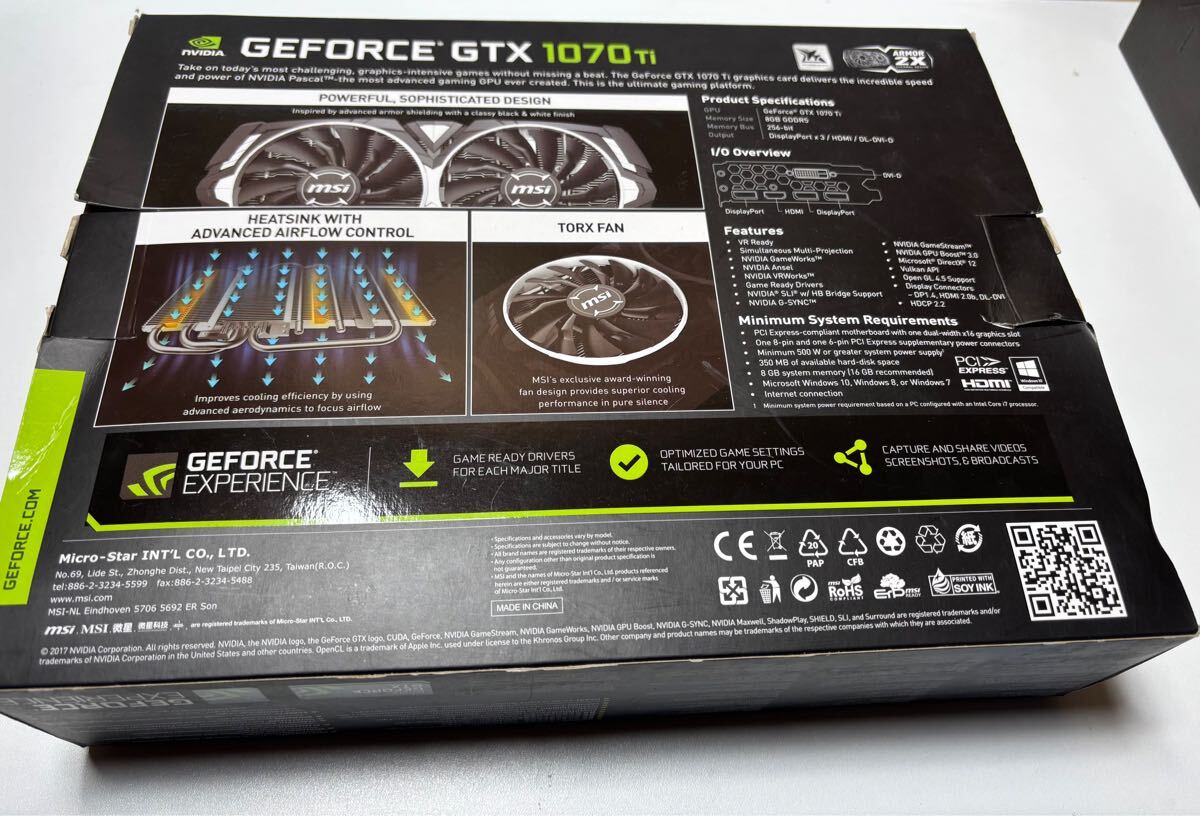 Yahoo!オークション - MSI GeForce GTX 1070 Ti ARMOR 8G グラフィック...