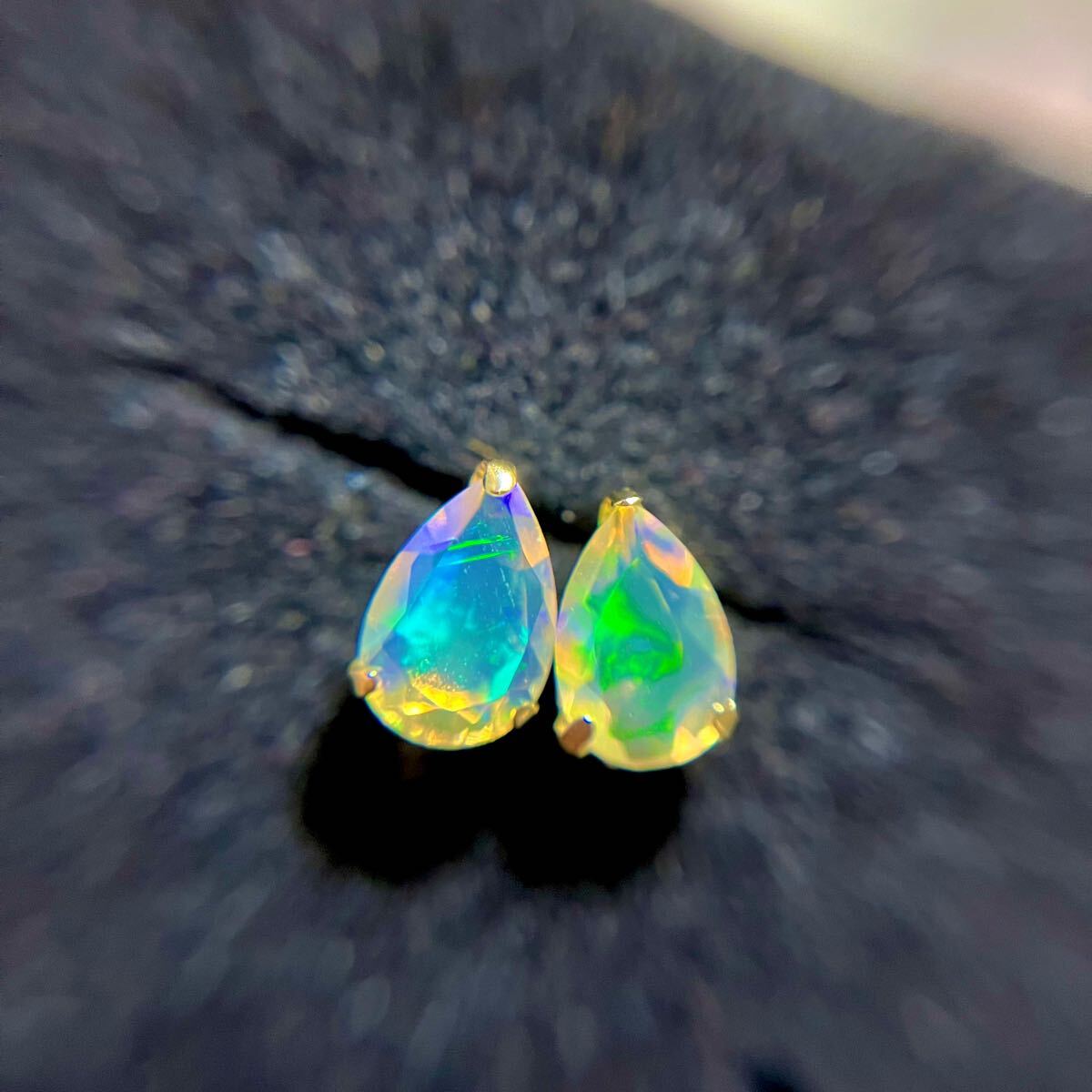 Yahoo!オークション - K18 天然石オパール ペアシェイプ 18金イエロー...