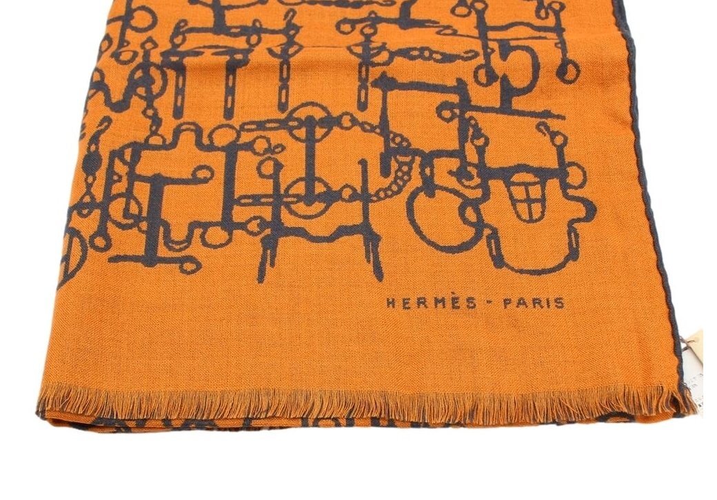 Yahoo!オークション - 1円【展示品】エルメス ストール カシミヤ シル...