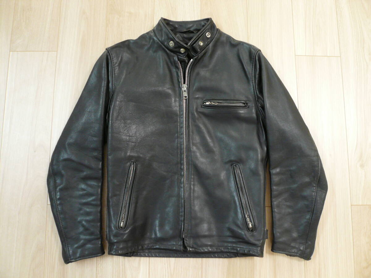 ショット 641 36 Schott レザー ジャケット シングル ライダース ジャケット 牛革 立襟 アメリカ USA 黒 ブラック 641(ライダースジャケット)｜売買されたオークション ...