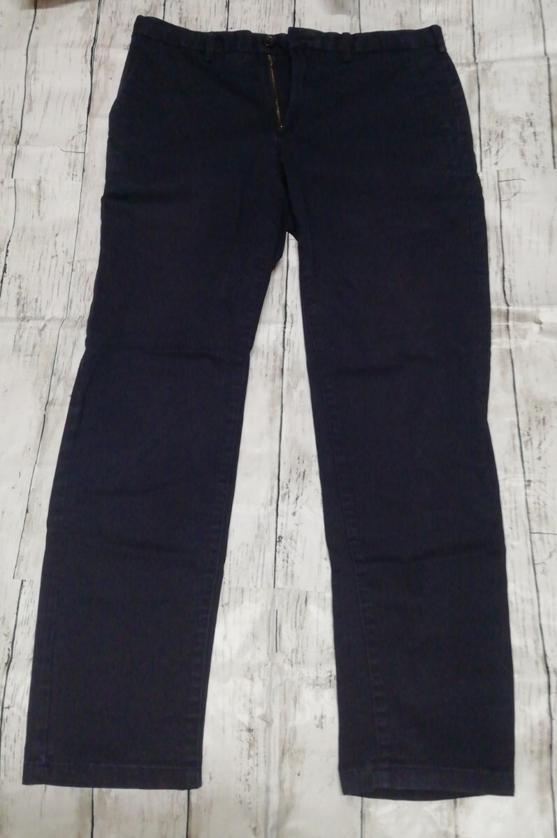 Yahoo!オークション - パンツ ネイビー チノパン GU ウエスト82cm 綿98...