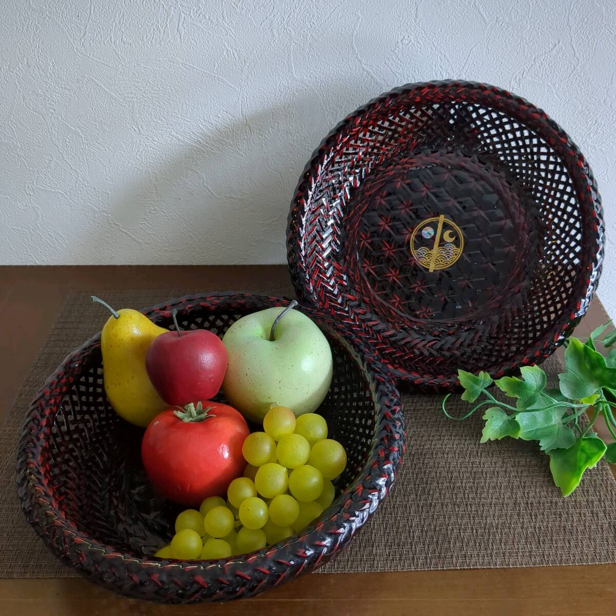 Yahoo!オークション - wasabi a030 籃胎漆器 らんたい 菓子籠2個セッ...