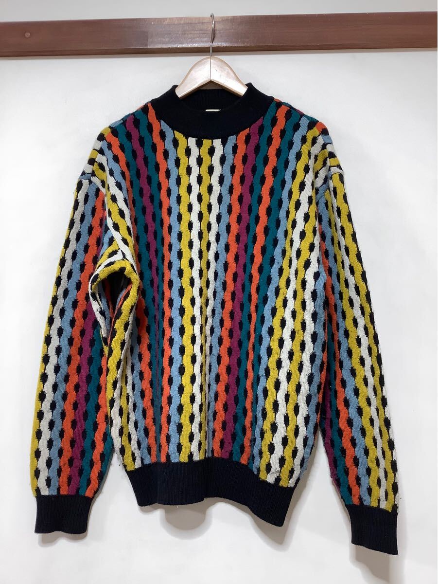 を1496 タケオキクチ ストライプ柄 マルチストライプ 長袖ニット セーター オールド 総柄 古着 日本製 ウール100%(セーター)｜売買されたオークション情報、yahooの商品情報を ...