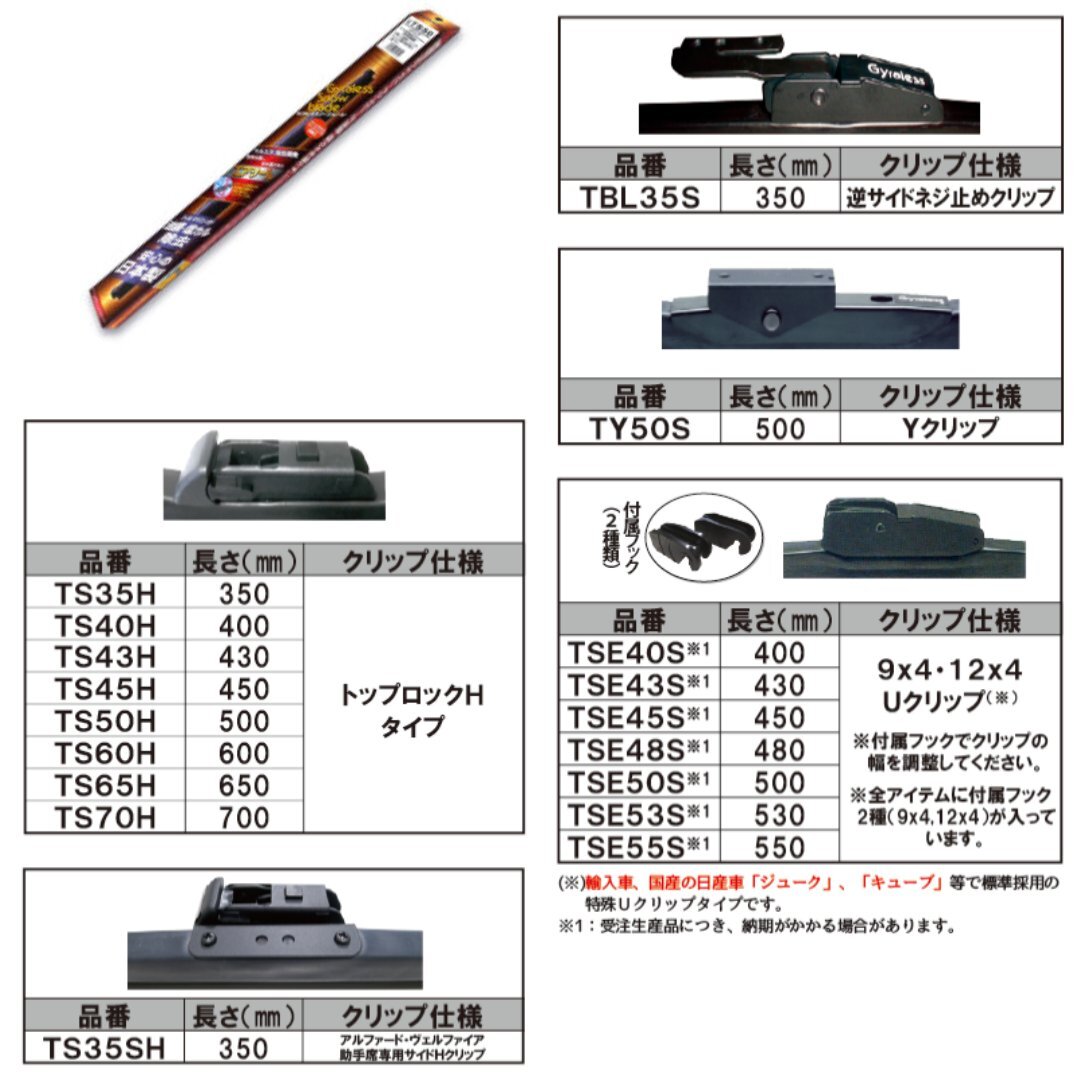 Yahoo!オークション - スノーブレード ワイパーブレード 2本セット 480...