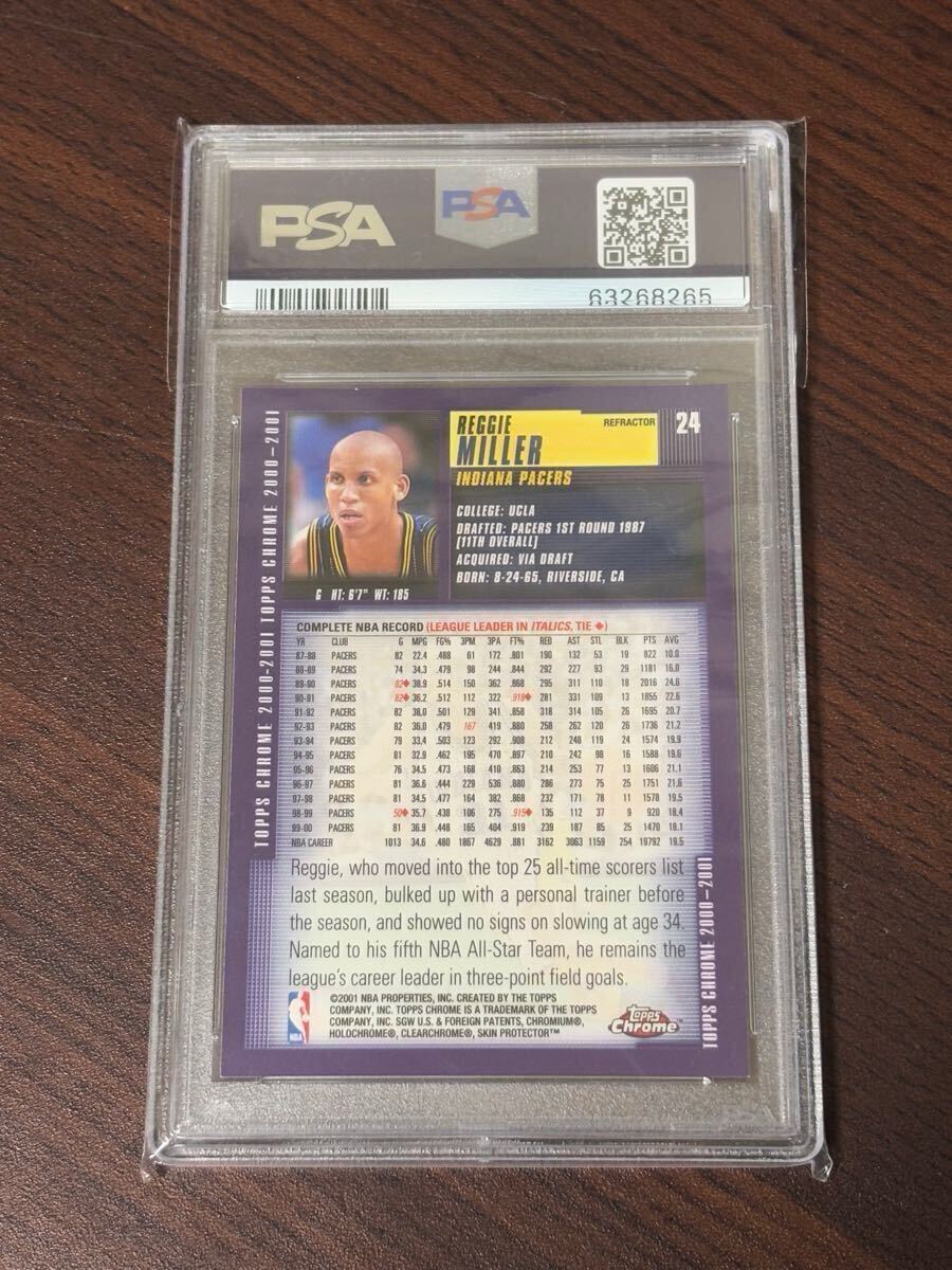 Yahoo!オークション - 【PSA9】2000 TOPPS CHROME reggie miller レジ...