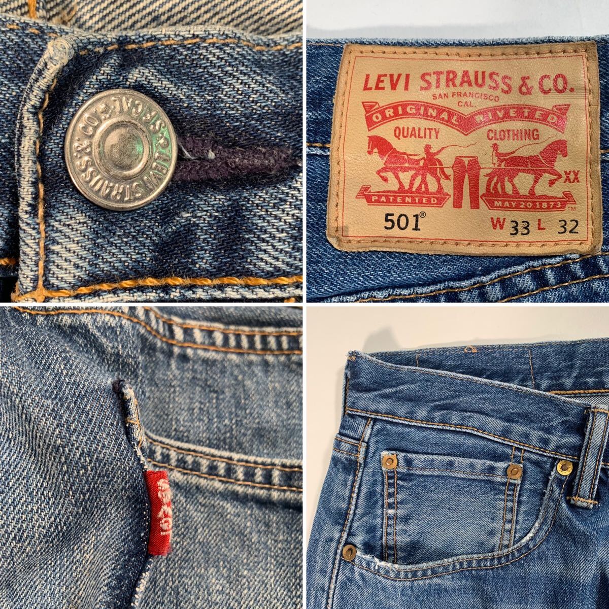 Yahoo!オークション - 10996リーバイス 501 デニムパンツ ボタンフライ...