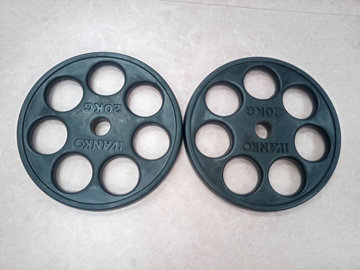 Yahoo!オークション - IVANKO ラバー バーベル プレート 20Kg×2 計40Kg...