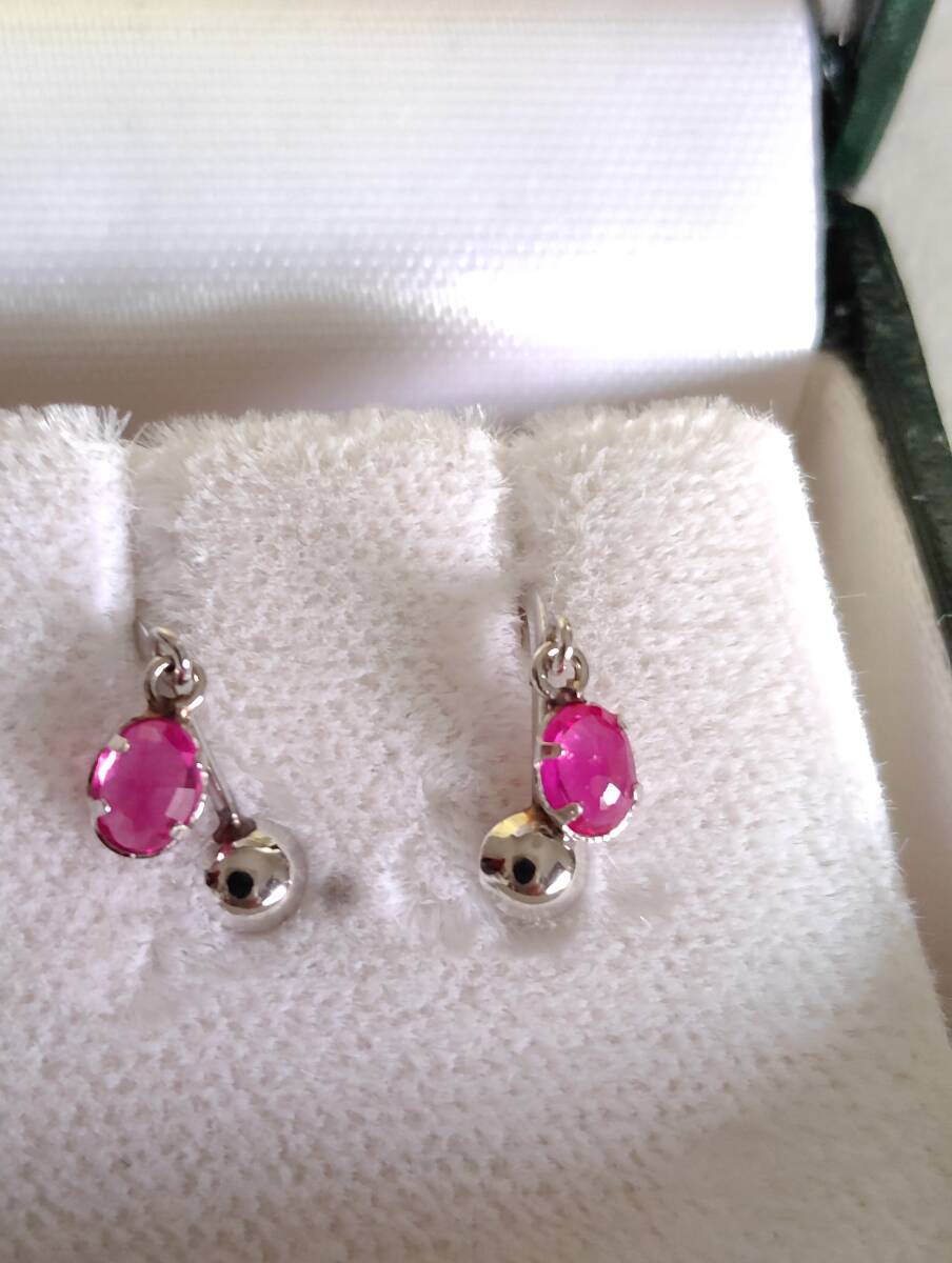 Yahoo!オークション - ピアス・Pt 850 ・ルビー・ピアス