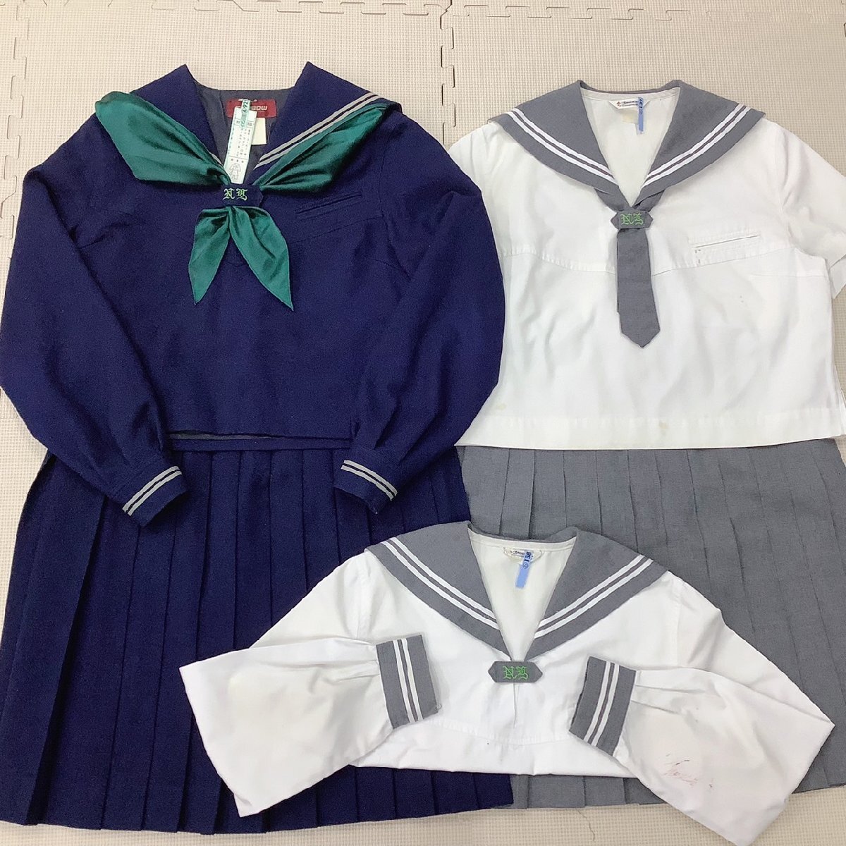 I1065/Y116 山形県 日本大学山形高校 7点 /大きい/冬セーラー:175A/合服 半袖セーラー:3L程度/スカート:W80/スカーフ/タイ/卒業生品(学生服)｜売買されたオークション ...