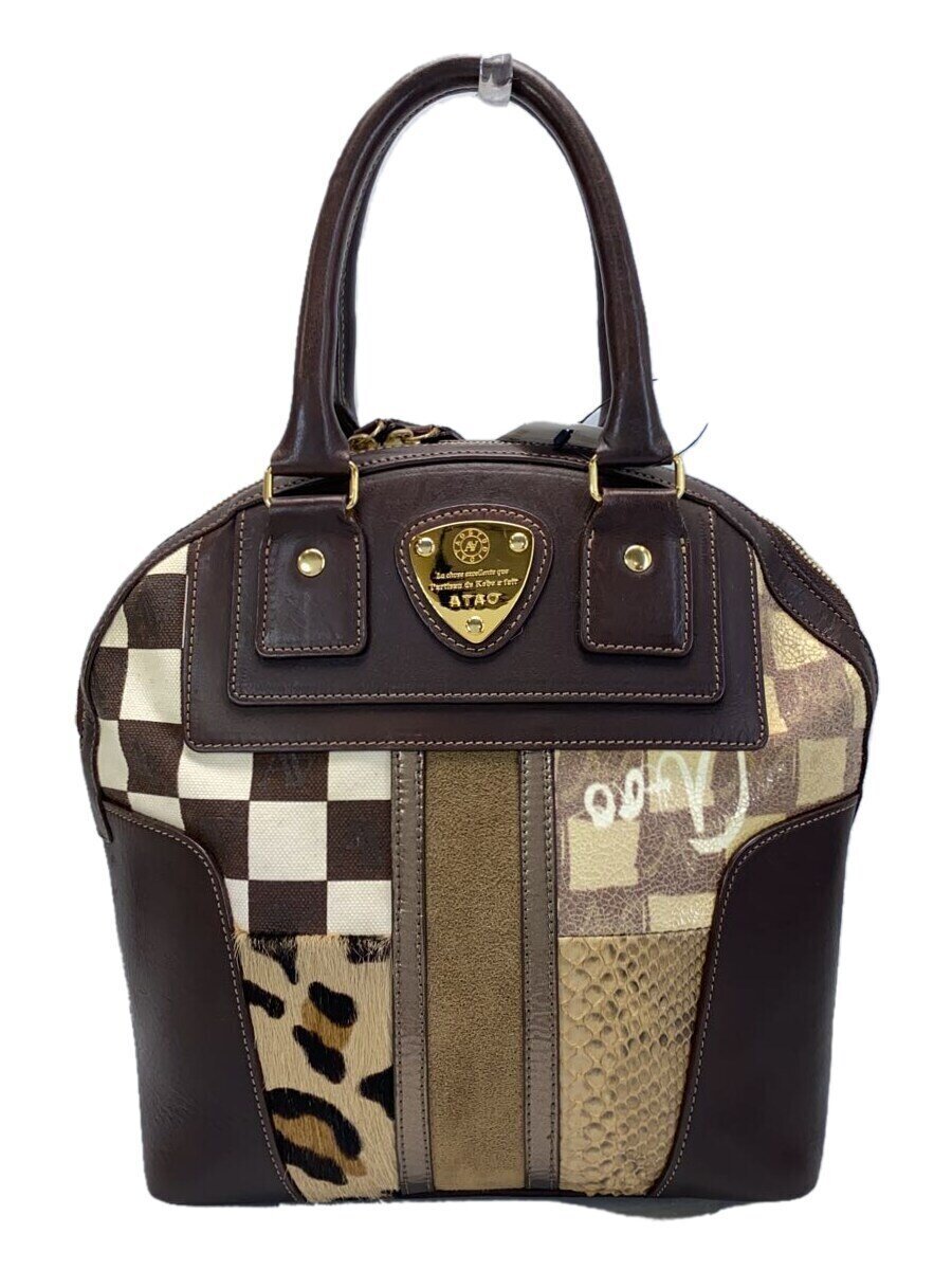 Yahoo!オークション - ATAO ハンドバッグ/レザー/BRW/ドット//