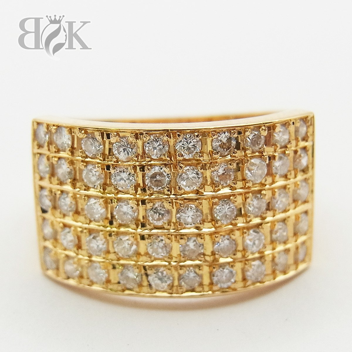 Yahoo!オークション - K18 ダイヤモンドリング 0.74ct 4.4g 13号 縦幅 ...