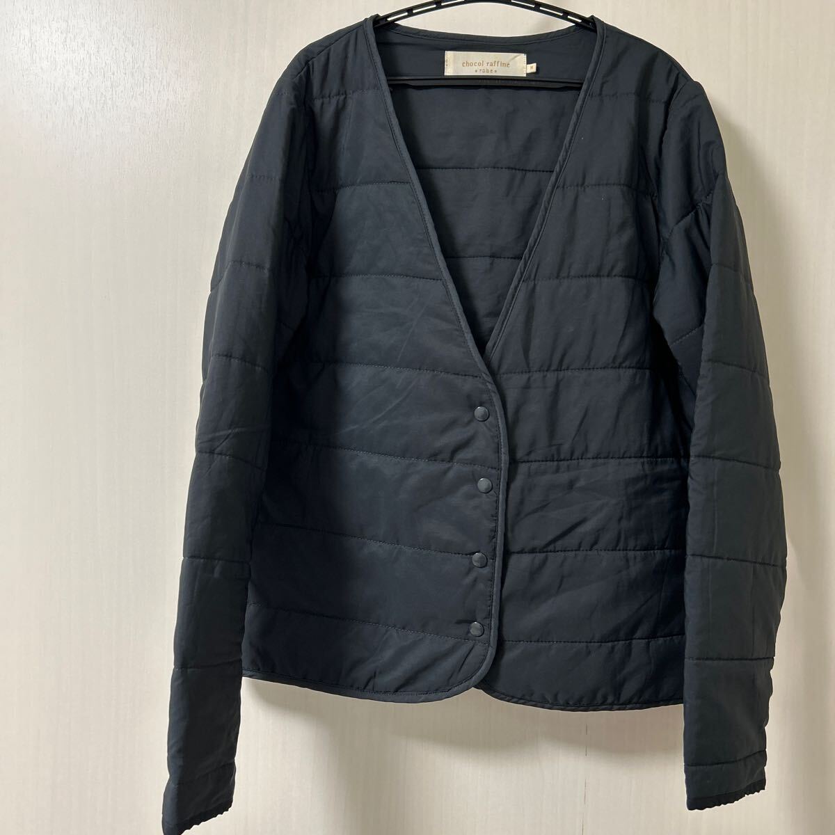 Yahoo!オークション - chocol raffineチャコールグレー中綿入り薄手ジ...