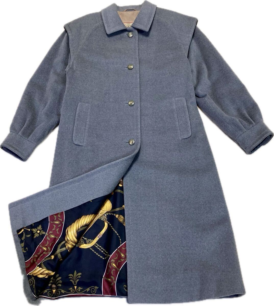 新同 ヘルノHERNOウールカシミヤモッサーウイングショルダーマキシロングコート シルクプリント裏地 シルバーグレー(Lサイズ)｜売買されたオークション情報、yahooの商品情報をアーカイブ ...