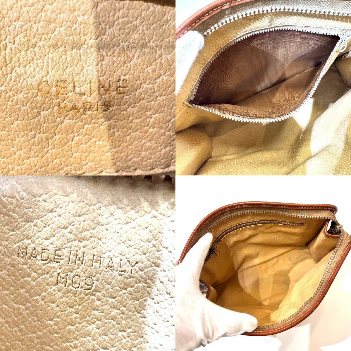 Yahoo!オークション - CELINE/セリーヌ マカダム セカンドバッグ クラ...