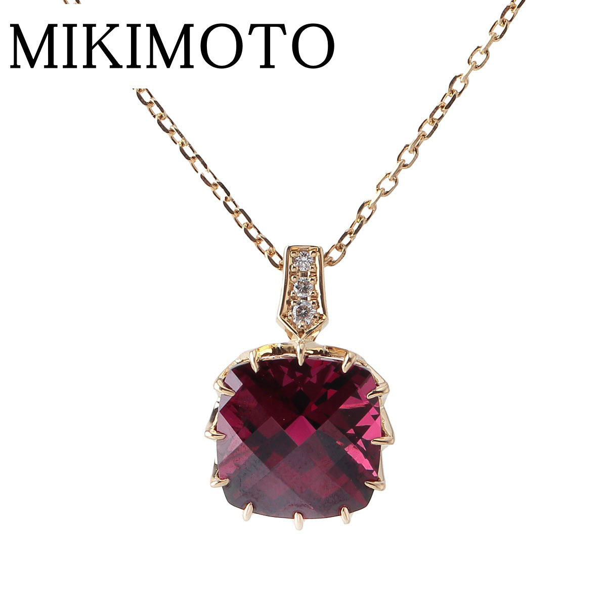 Yahoo!オークション - ミキモト ガーネット ダイヤ ネックレス ガーネ...