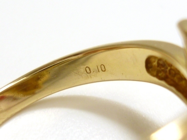 Yahoo!オークション - 【K18 & Pt900】ダイヤモンド 0.1ct リング 11号...