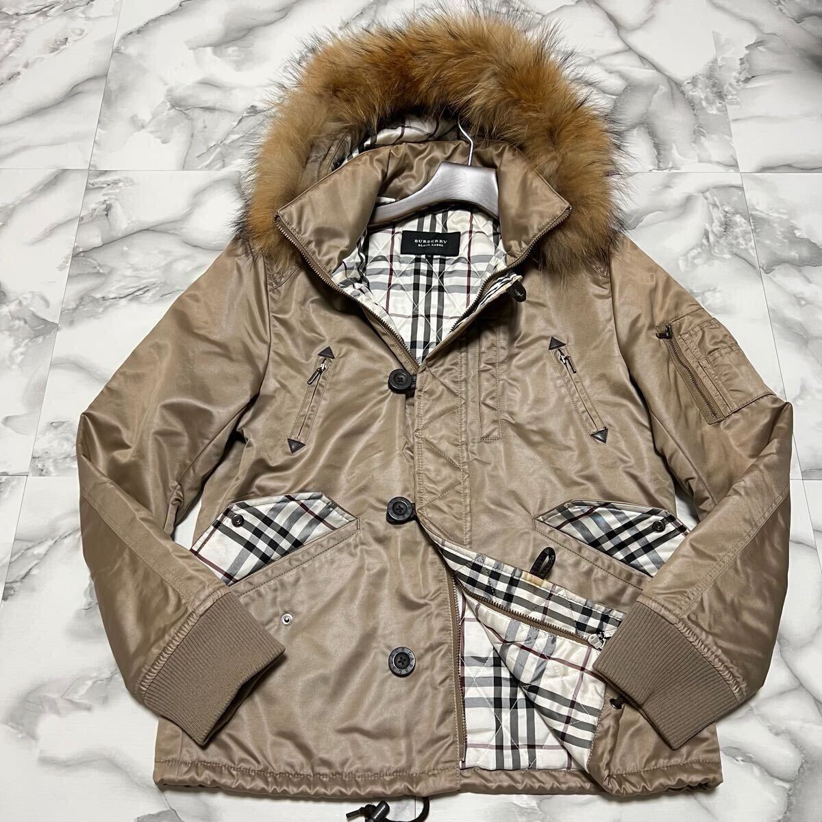 Yahoo!オークション - 美品 バーバリーブラックレーベル N-2B ミリタリ...