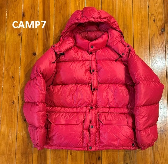 Yahoo!オークション - CAMP7キャンプ7ダウンジャケット赤L フード付...