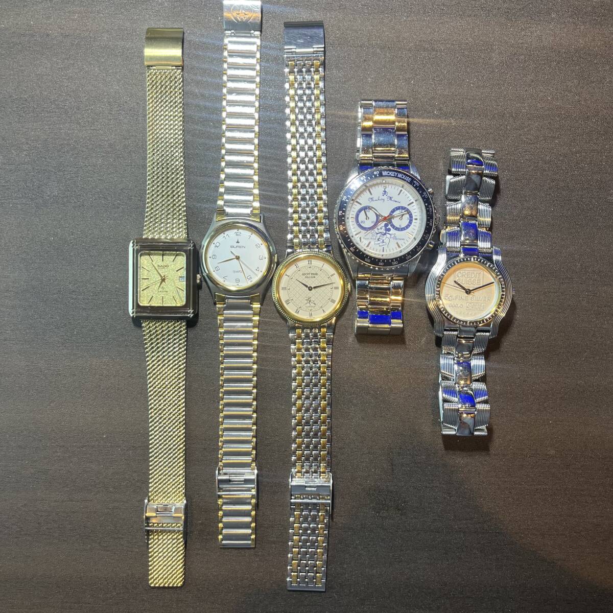 おしゃれ RADO DIASTER BUREN ASCOT PARK POLO CLUB DISNEY MICKCY MOUSE CREDIT SUISSE INGOT クォーツ腕時計 電池 ...