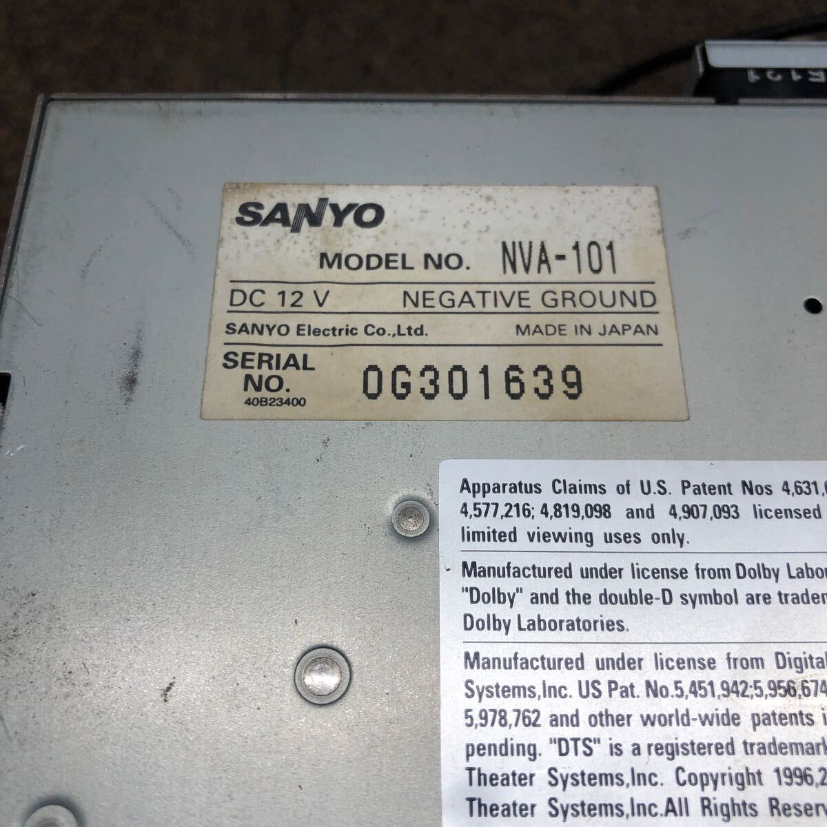Yahoo!オークション - AV12-676 激安 カーナビ SANYO NVA-101 0G301639...