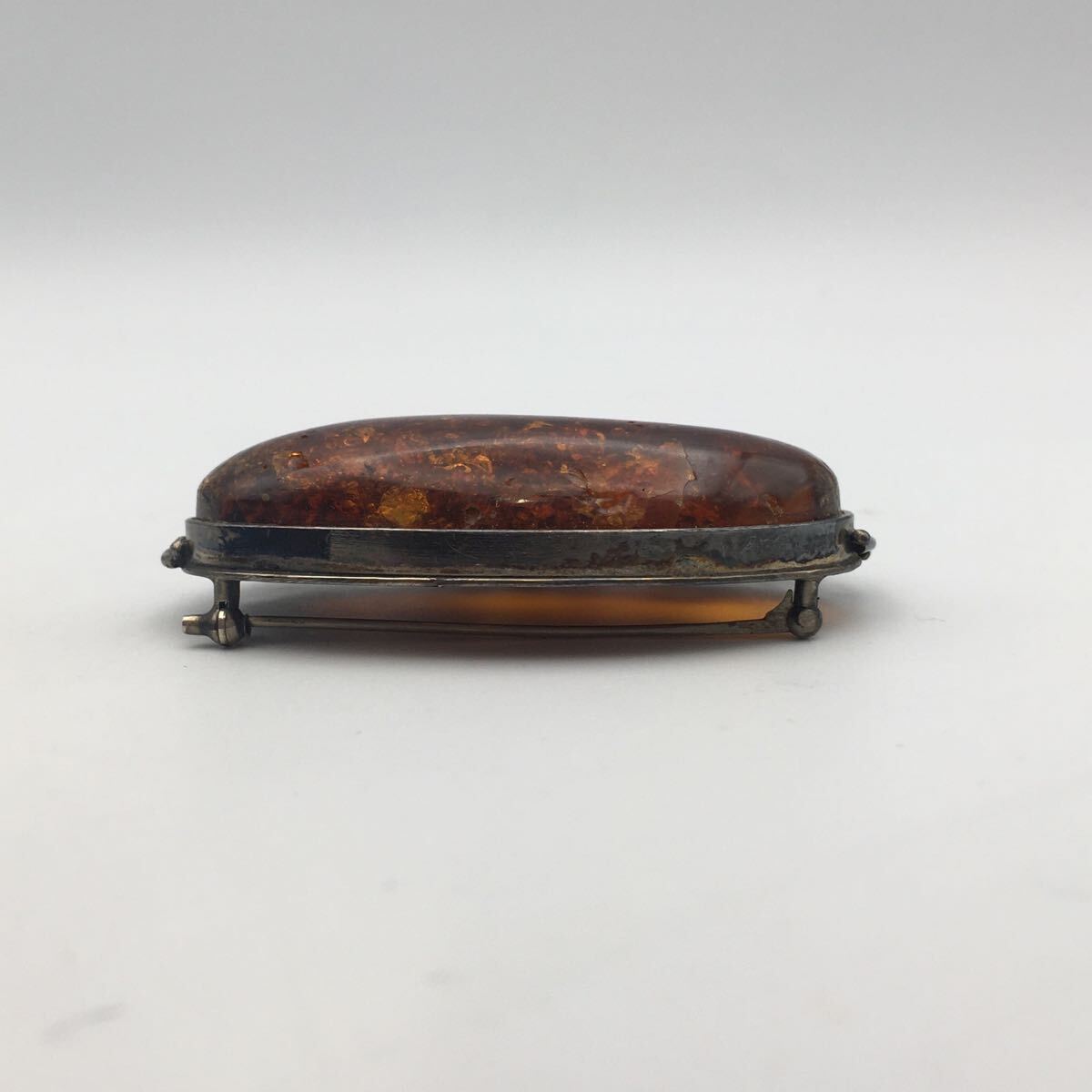 Yahoo!オークション - E08097/琥珀 アンバー/ブローチ/K18 SILVER/総...