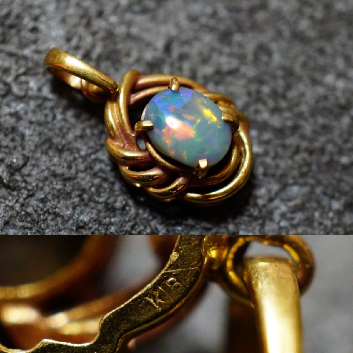 x3 18金 天然オパール opal ゴールドカラー ペンダント ヴィンテージ アクセサリー K18刻印 色石 宝石 カラーストーン ネックレス 装飾品(オパール)｜売買されたオークション情報 ...