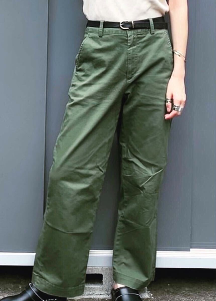 UNIQLO ユニクロ レディース ハイウエスト チノワイドストレートパンツ ウエスト64cm ストレッチ ベイカー ミリタリー(ボトムス)｜売買されたオークション情報、yahooの商品情報を ...