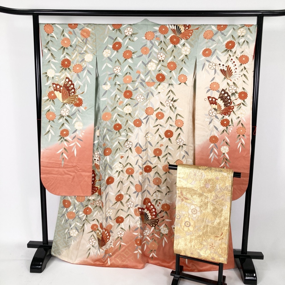 Yahoo!オークション - 振袖 袋帯セット 華錦 金彩 金銀糸 ラメ糸 花模...