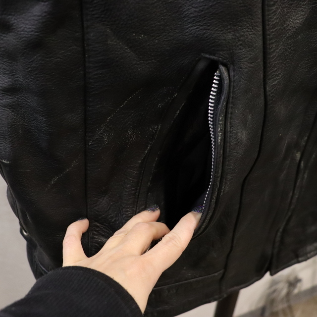 Yahoo!オークション - Q14 2008年製ビンテージ レザーベスト 00s 表記X...