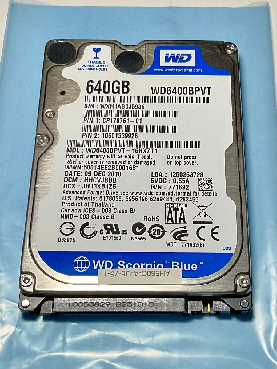 Yahoo!オークション - WD WESTERN DIGITAL 2.5インチ HDD 640GB WD6400...