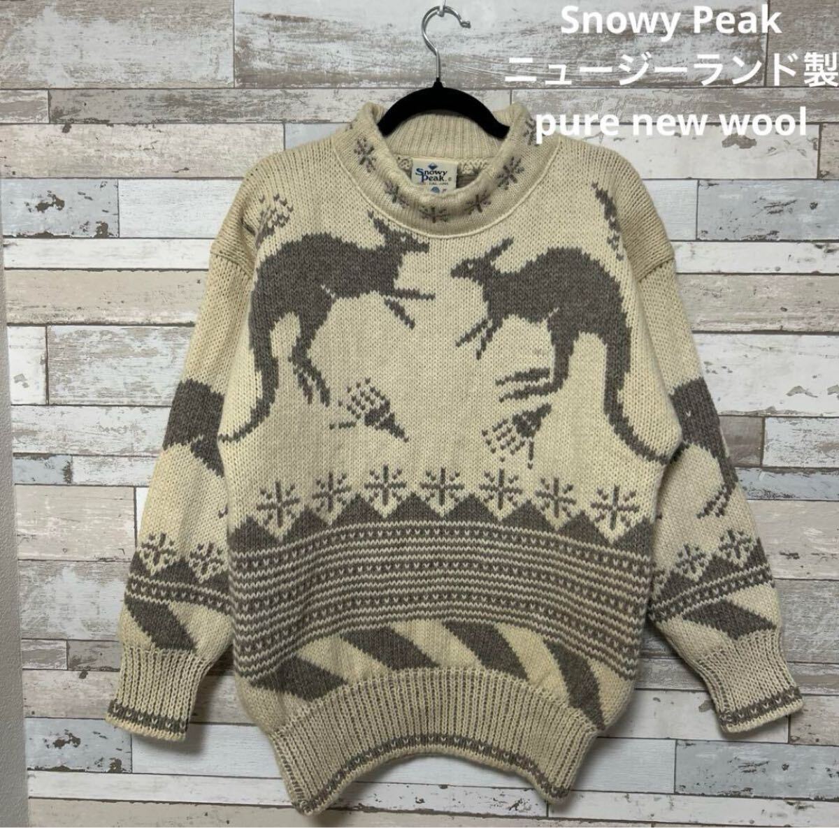 Yahoo!オークション - 90s Snowy Peak カンガルー柄セーター 38サイズ