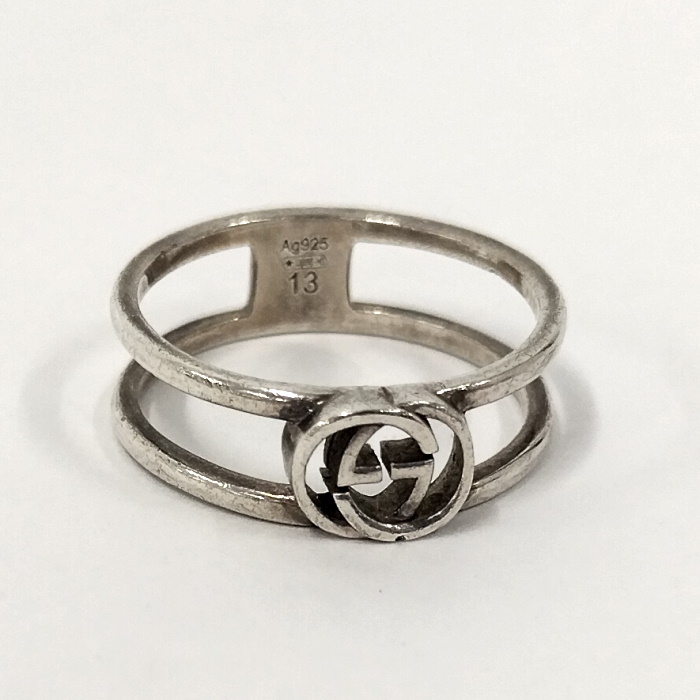 Yahoo!オークション - GUCCI リング インターロッキングG SV925 シルバ...
