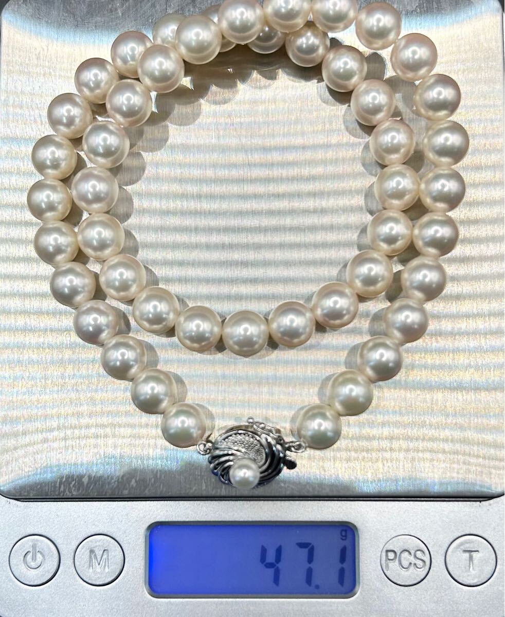 Yahoo!オークション - 【SR515】貴金属 K14WG 本真珠ネックレス パール...