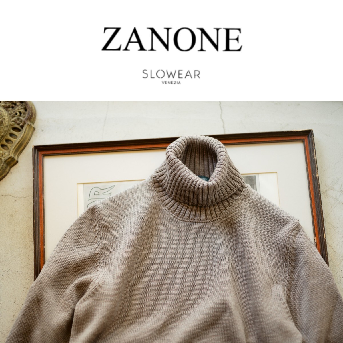 Yahoo!オークション - 極美品 定番 ZANONE ザノーネタートルネック 5G ...