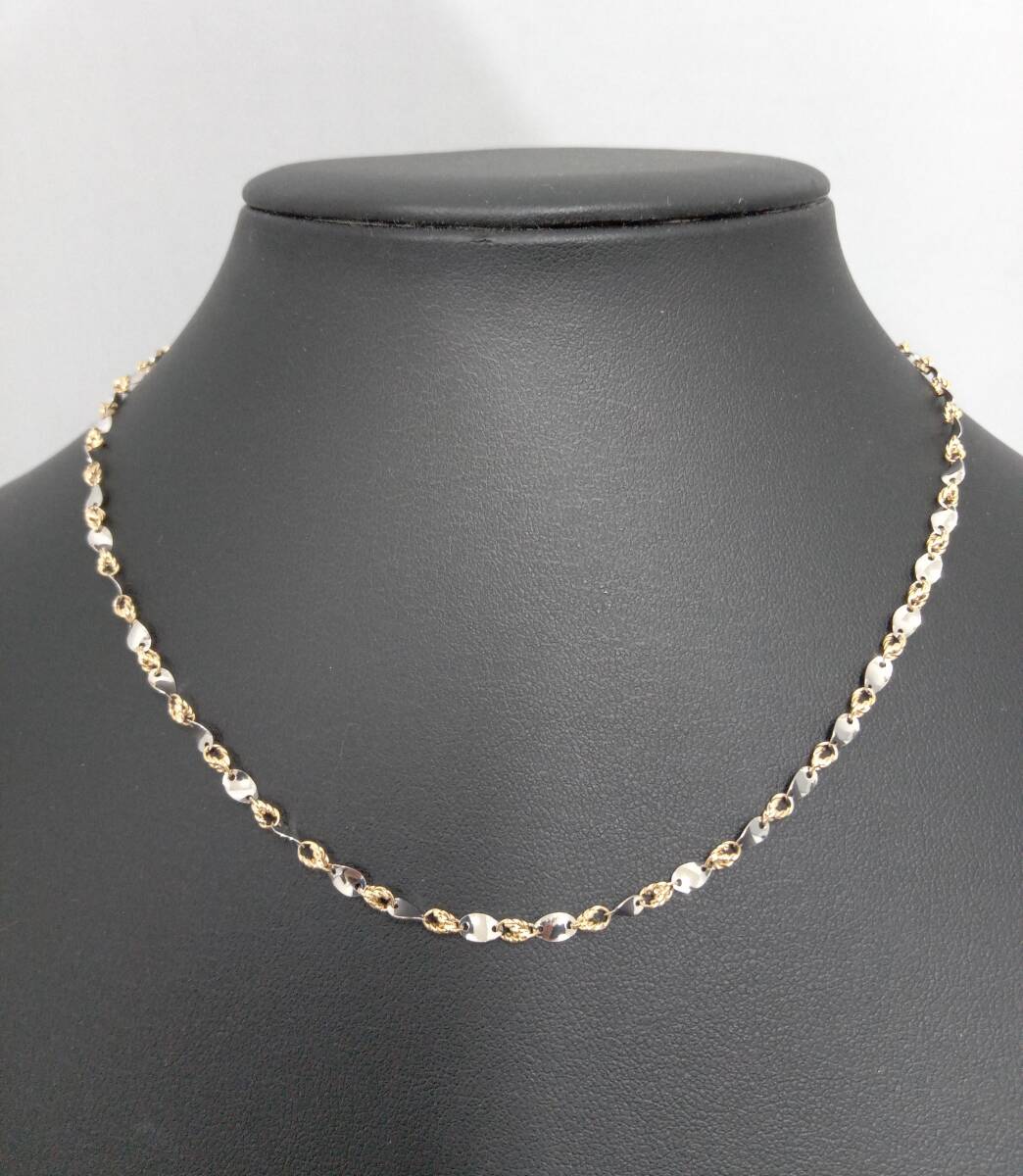 Yahoo!オークション - Pt850／K18 40.5cm ネックレス