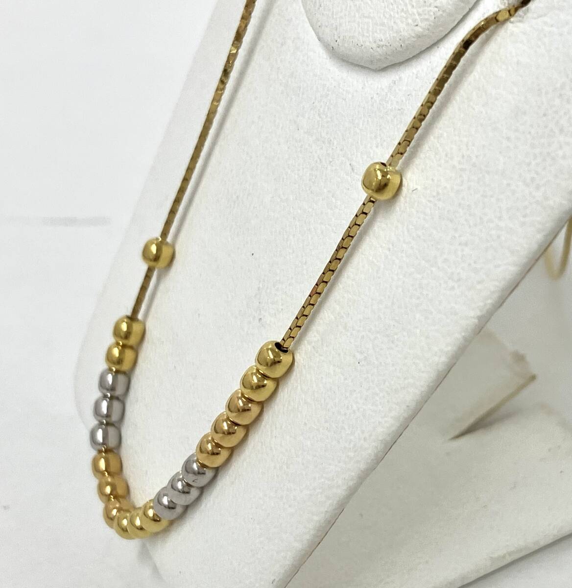 Yahoo!オークション - K18 40cm 3.5g ネックレス イエローゴールド 18...