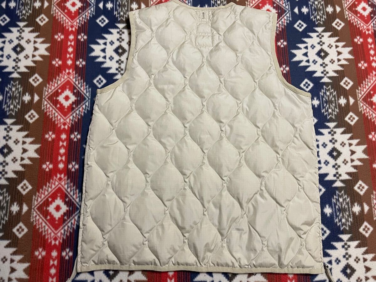 Yahoo!オークション - TAION Vネックジップベスト XL ベージュ ダウン...