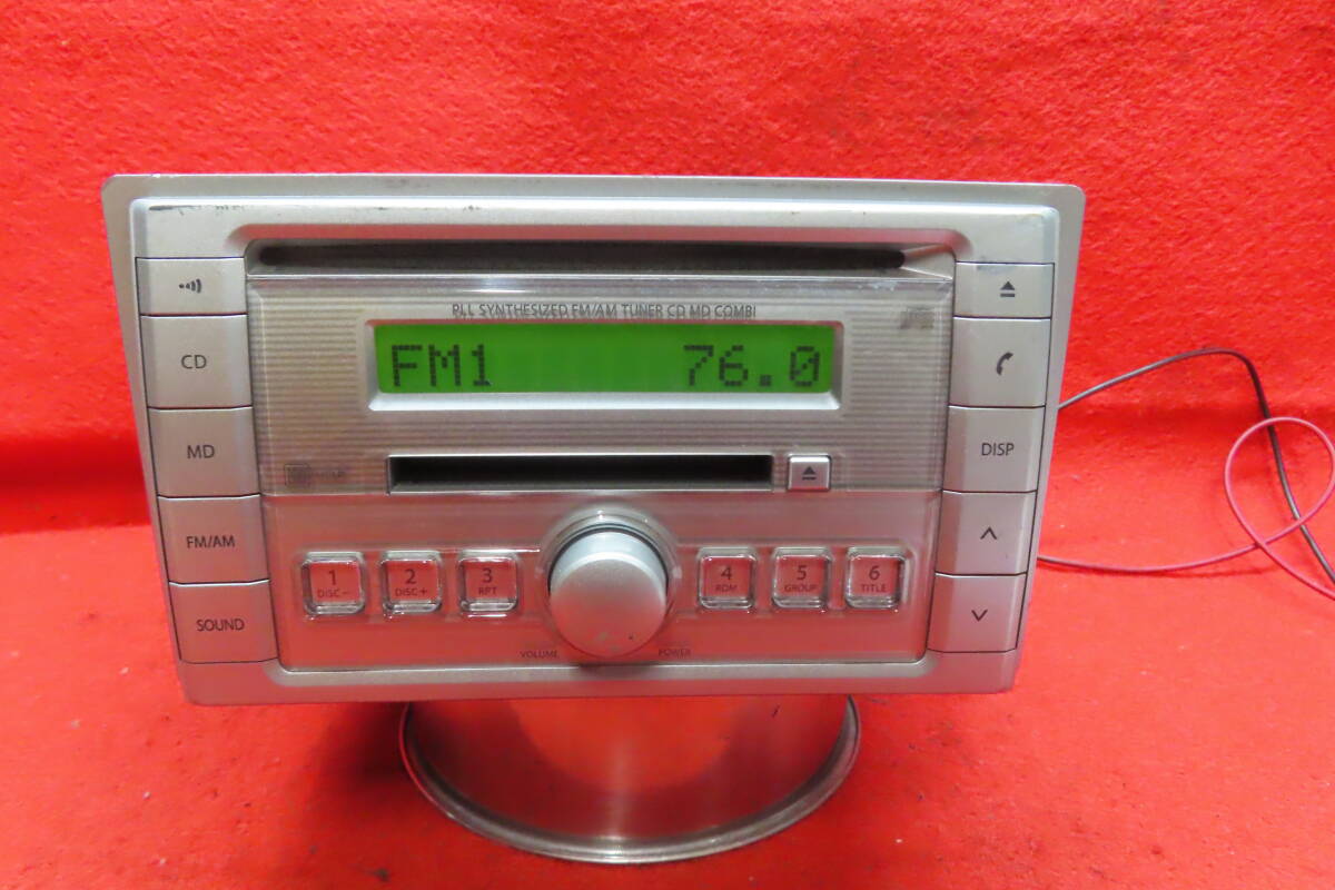 CS1548 /スズキ純正 クラリオン DA64W エブリィ PS-4106F 39101-72JA0 MDデッキ MDプレーヤー カーオーディオ 2DIN 本体のみ(CD＆MDプレイヤー ...