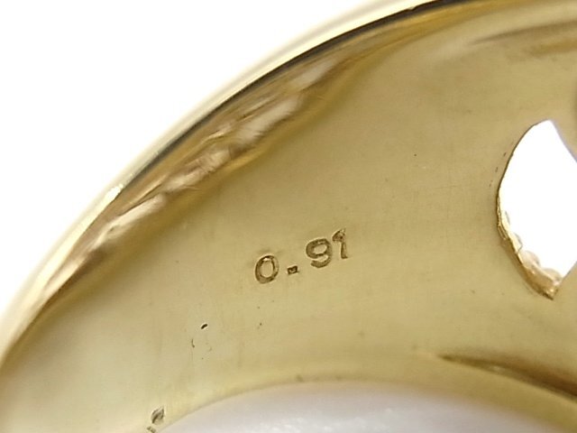 Yahoo!オークション - g20053 K18YG D0.91ct リング USED 美品 11.1g