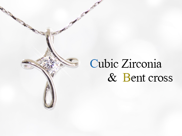 Yahoo!オークション - 新品/ネックレス/18KRGP/クロス/ダイヤ/シルバー...