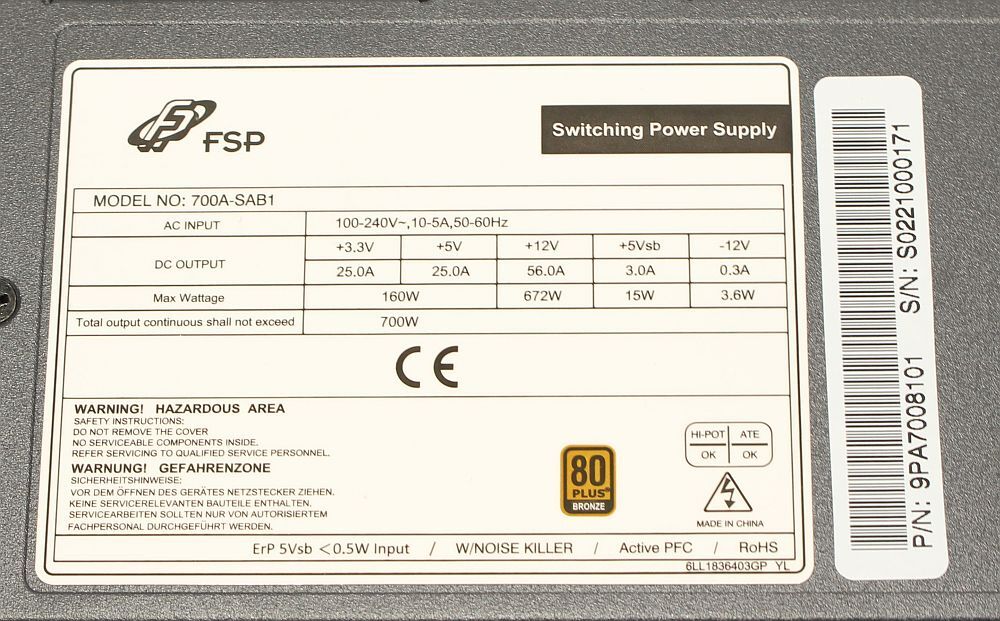 FSP 700A-SAG1 700W 80PLUS BRONZE フラットケーブル ATX電源(650W～)｜売買されたオークション情報、yahooの商品情報をアーカイブ公開 - オークファン ...