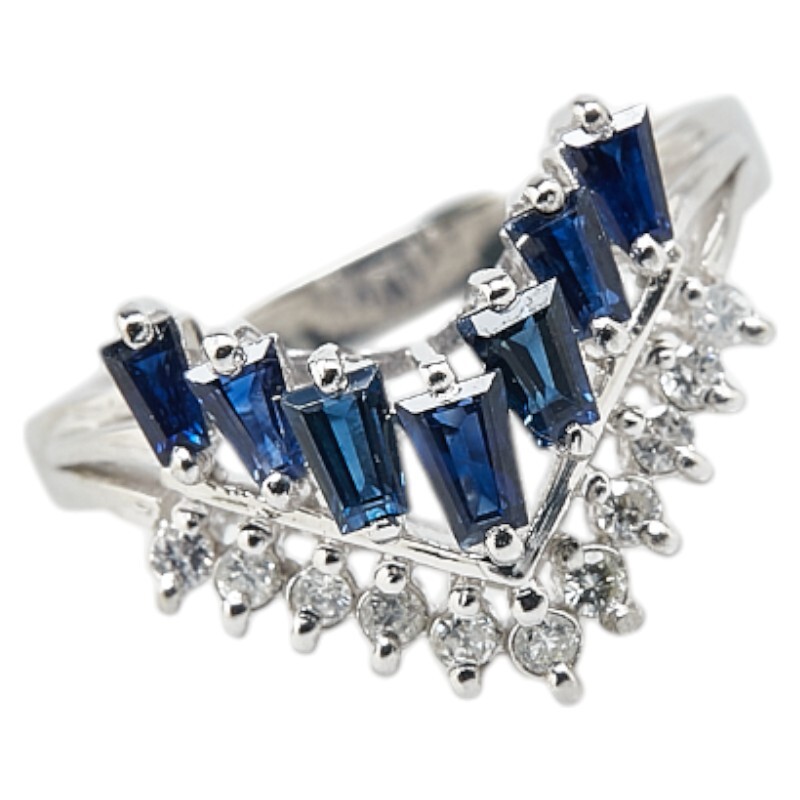 Yahoo!オークション - Pt900 プラチナ サファイア0.76ct ダイヤ0.14ct ...