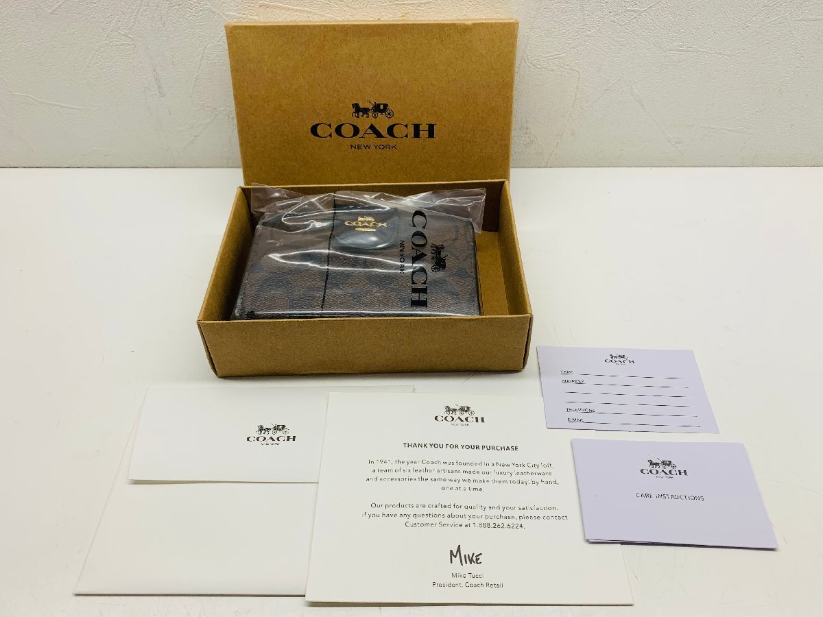 Yahoo!オークション - COACH コーチ C0082 シグネチャー 2つ折り財布 ...