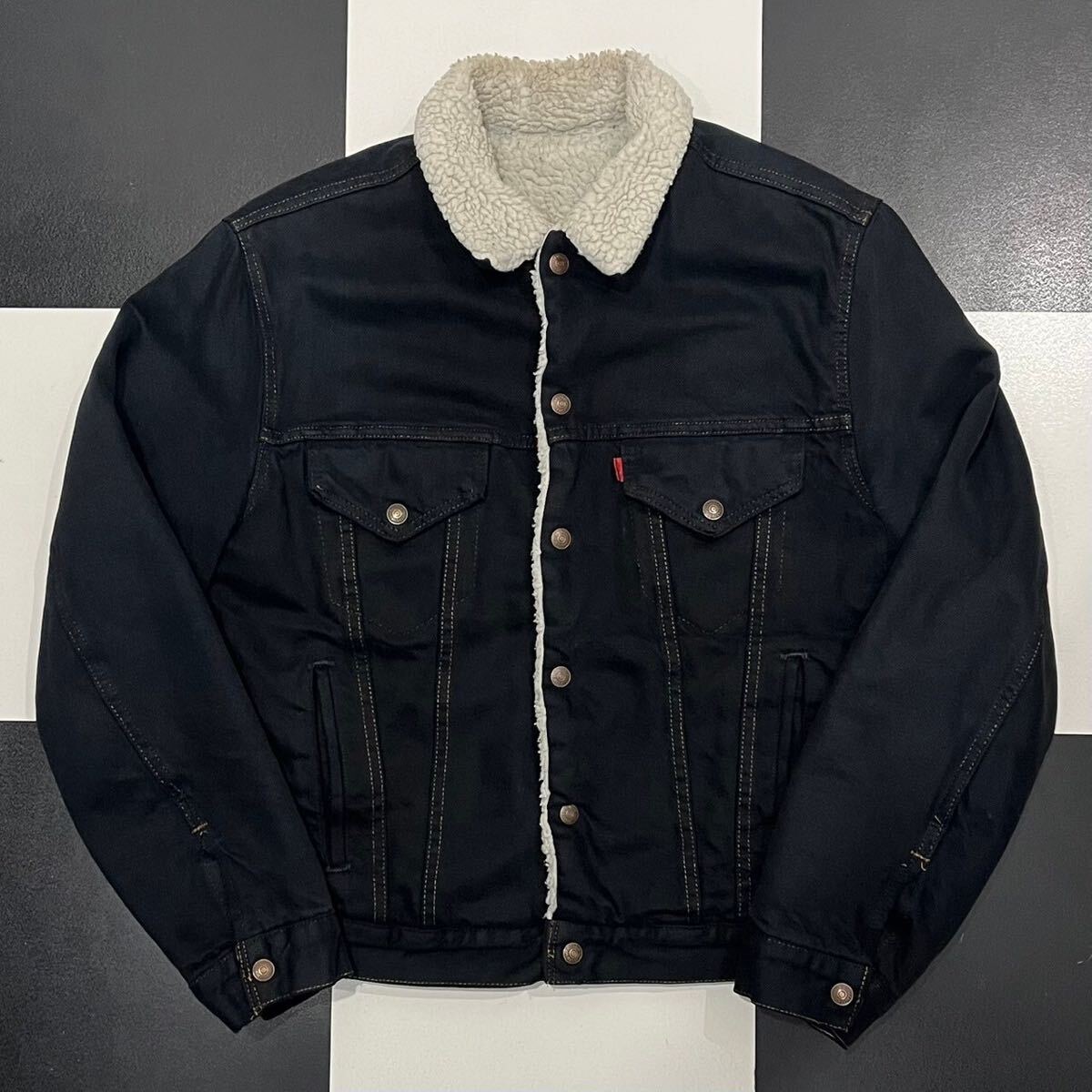 Yahoo!オークション - 【626】 90s アメリカ 製 Levi's 裏 ボア ブラッ...