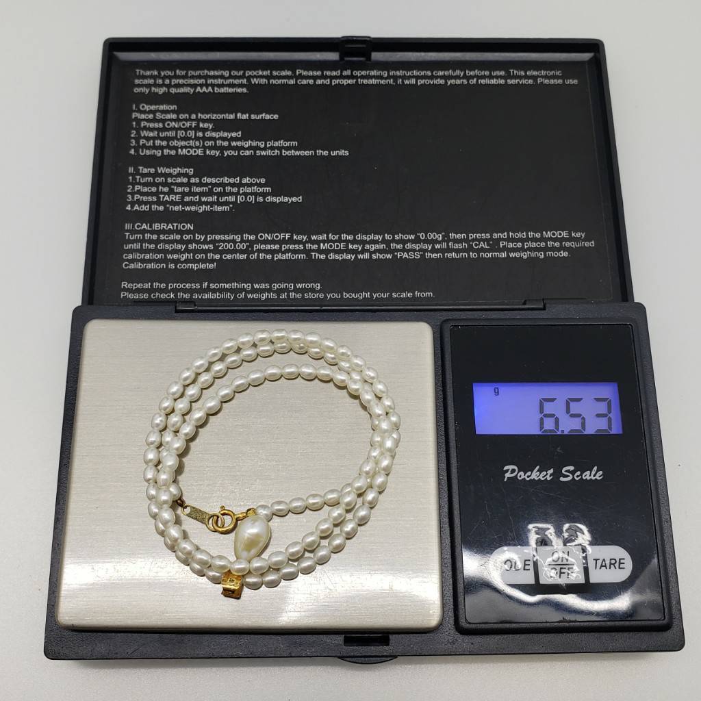 Yahoo!オークション - x/x/M125-587 パール ネックレス K18 重量 約6.5...