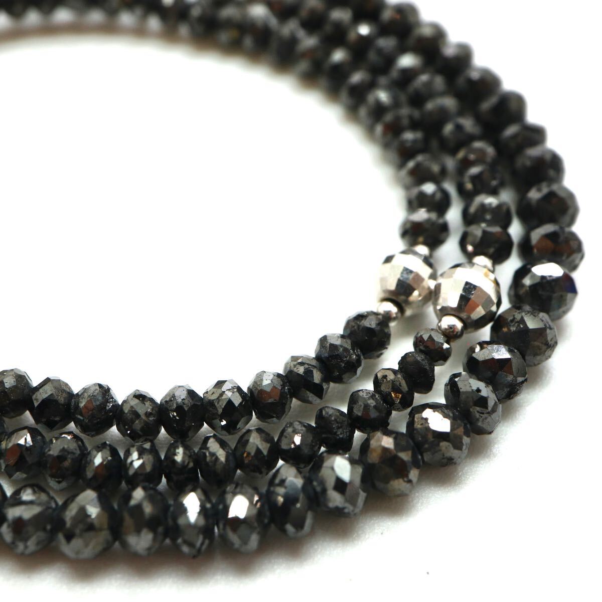 1円〜 K18 天然ブラックダイヤモンドネックレス D 約7 9g 約41 0cm Black Diamond Necklace Ea3