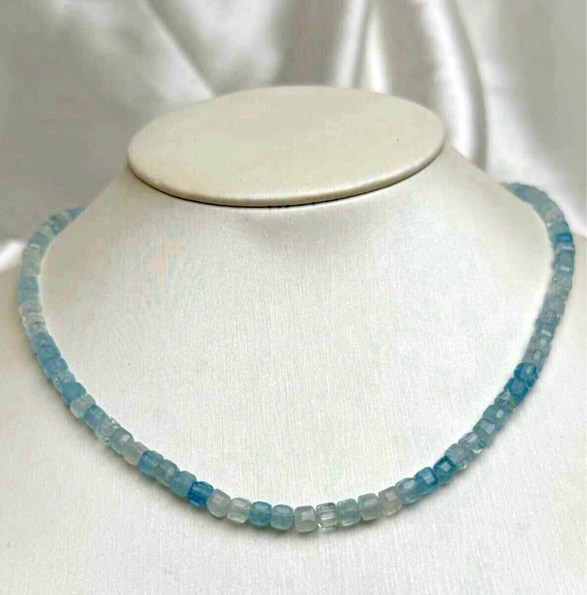 Yahoo!オークション - アクアマリン55ct 綺麗 天然石ネックレス37+5cm ...